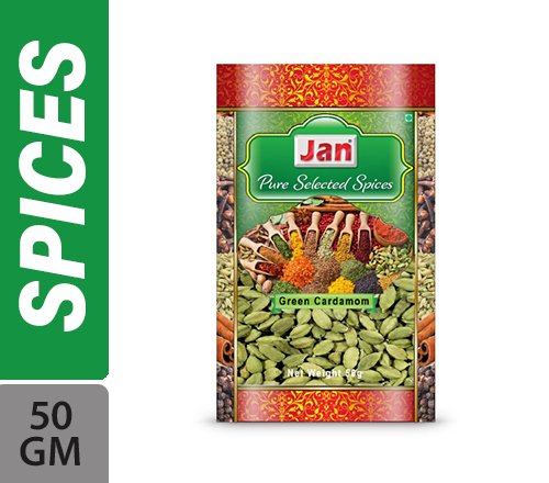 Jan Green Cardamom 50gm (Pouch) – JAN2000